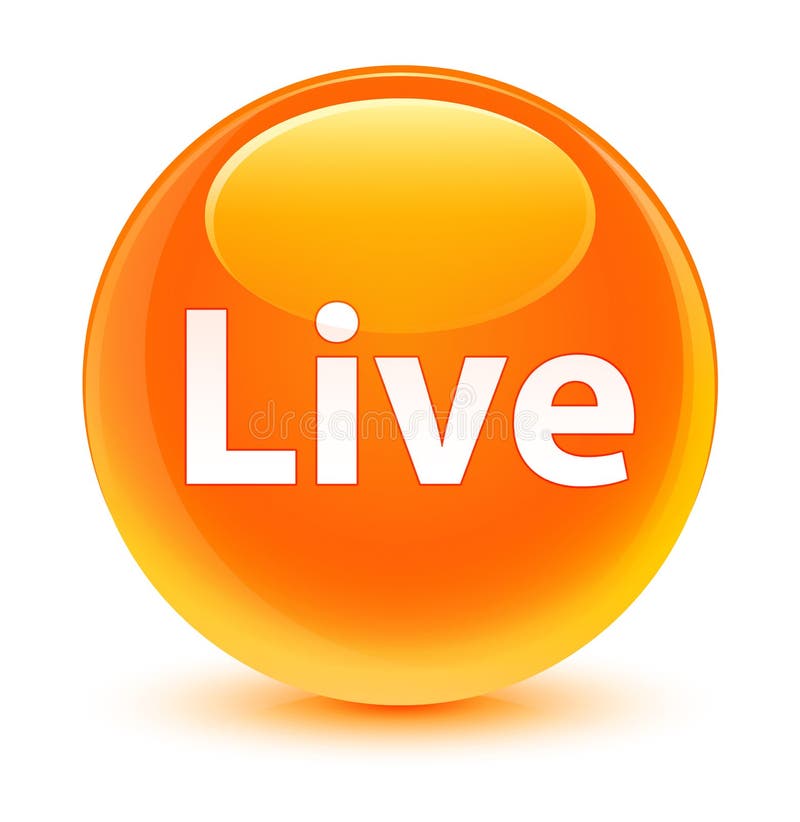Live Glassy Orange Round Button Stock Illustration - Illustration of ...
