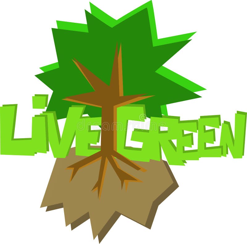 Live Green, Think Green, Love Green - Motivational Text with Leaf ...