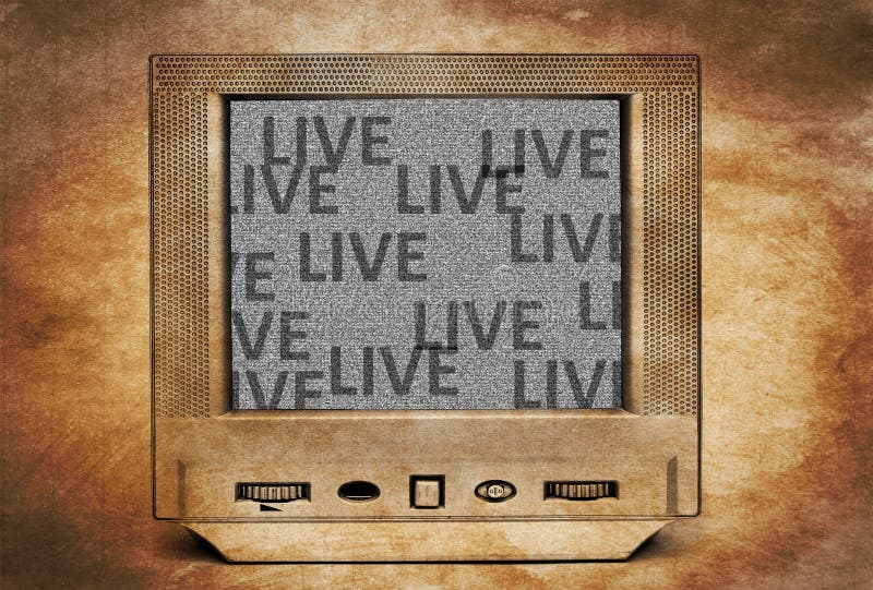 Live on grunge TV stock image. Image of grunge, graphic - 173015305