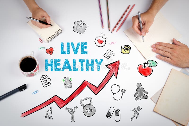 Live Healthy Concept. Healty Lifestyle Background Stock Image - Image ...