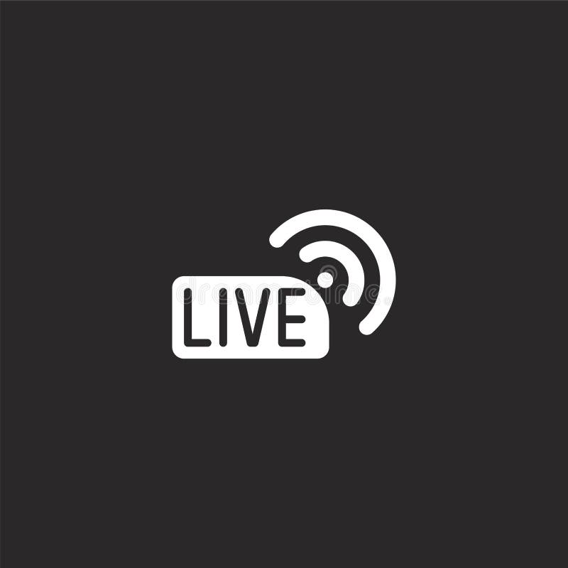 Black Line Icon For Live, Broadcast And Computer Stock Vector ...