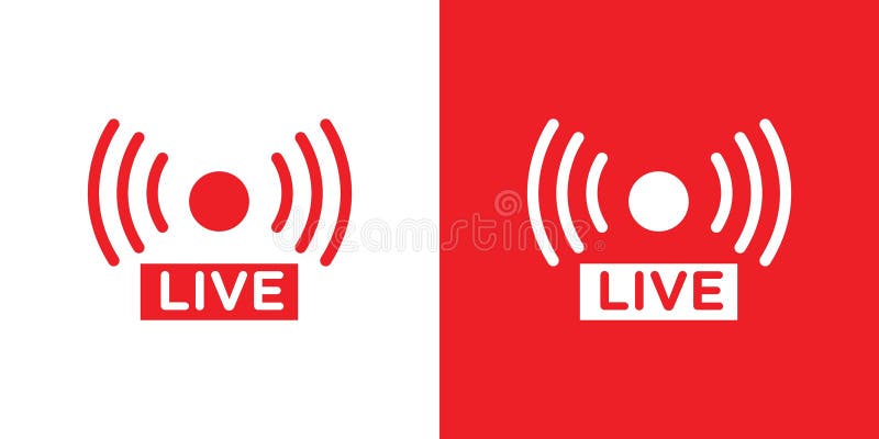 Live Icon Flat Vector Set Outline Stock Vector - Illustration of design ...