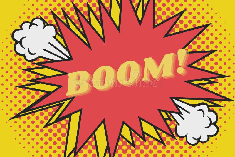 Boom Word Comic Book Coloring Vector Illustration Stock Vector ...