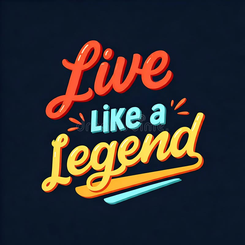Live Like a Legend – Motivational Typography Design with Bold Cursive ...