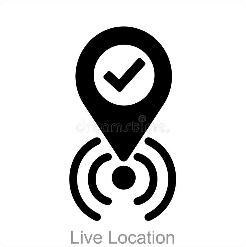 Live Location and Map Icon Concept Stock Vector - Illustration of ...