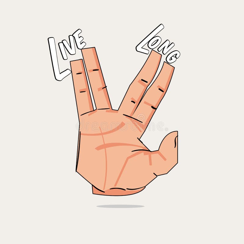 Live Long Hand Sign - Vector Stock Illustration - Illustration of ...