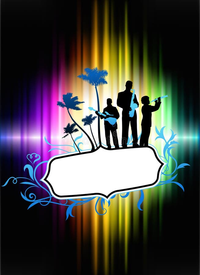 Music Band On Rainbow Internet Background Stock Illustration ...