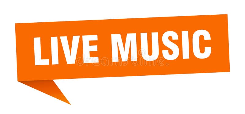 Live Music Banner. Live Music Speech Bubble Stock Vector - Illustration ...