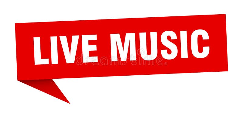 Live Music Banner. Live Music Speech Bubble Stock Vector - Illustration ...