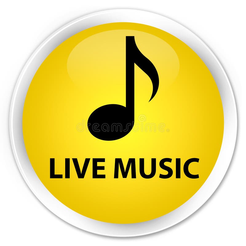Live Music Premium Yellow Round Button Stock Illustration ...