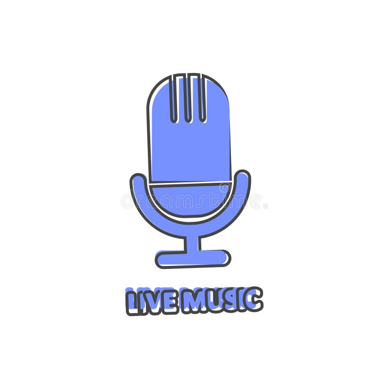 Live Music Vector Icon on White Isolated Background Stock Vector ...