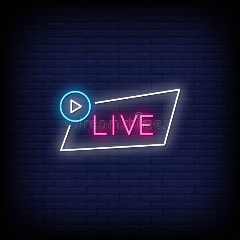 Live Neon Signs Style Text Vector Stock Vector - Illustration of live ...