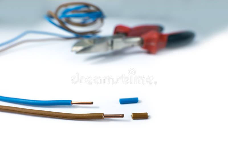 Live and Neutral Wire from Household Electric System Stock Image ...