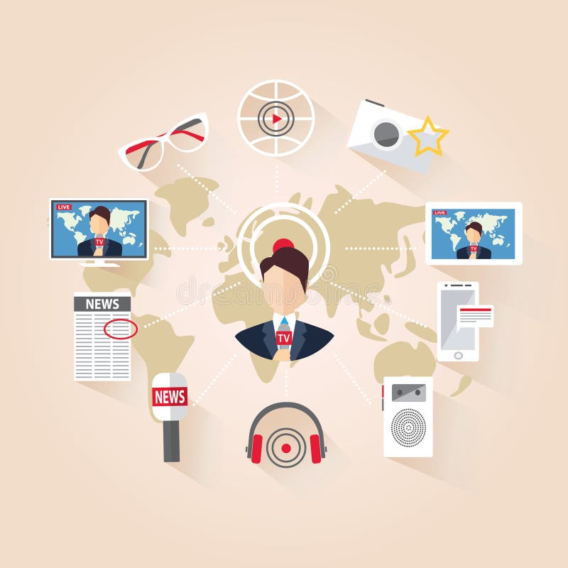 News and Journalism, Conceptual Illustration Stock Illustration ...