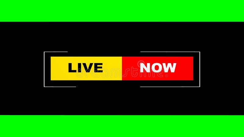 Live Now Animated Text on Green Screen Stock Video - Video of start ...