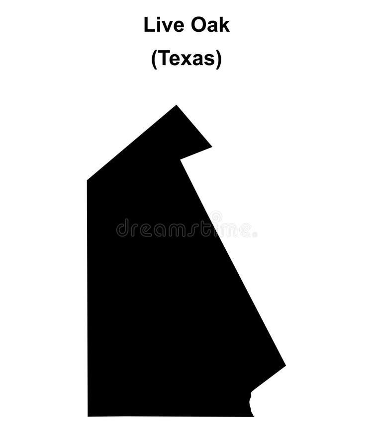 Live Oak outline map stock vector. Illustration of territory - 361792751