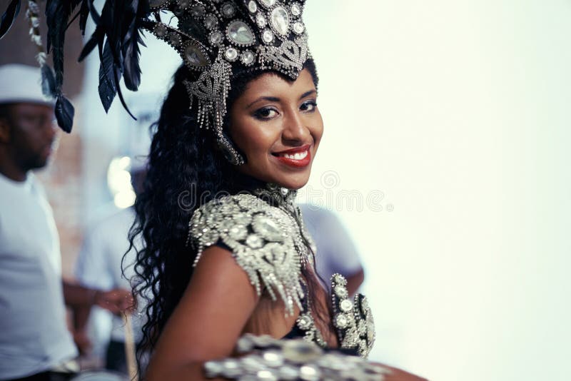 Live Performances are Her Passion. Portrait of a Beautiful Samba Dancer ...