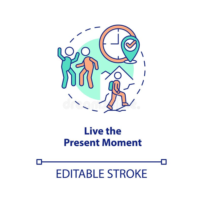 Live Present Moment Concept Icon Stock Vector - Illustration of healthy ...