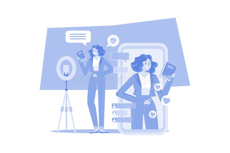 Live Product Broadcast and Advertisement Streaming Tiny Person Concept ...