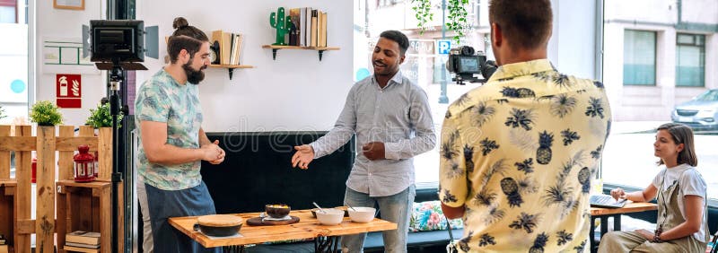 Live Recording of a Show Cooking Stock Image - Image of panoramic ...