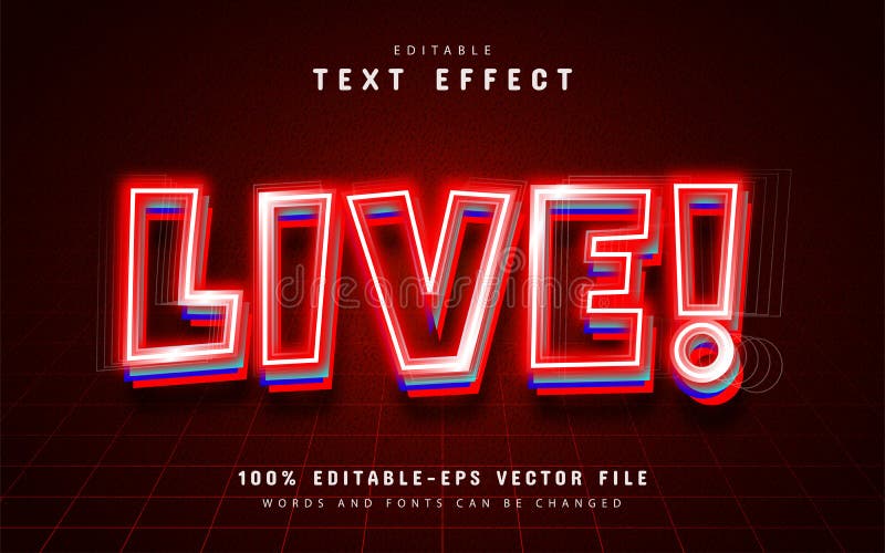 Red Editable Neon Word Stock Illustrations – 216 Red Editable Neon Word ...