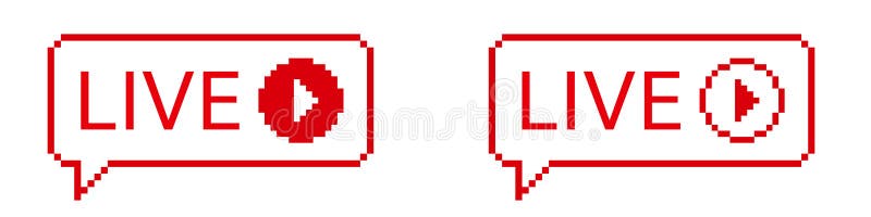 Live Red Video Stream . Online Broadcast Icon. Stock Vector ...