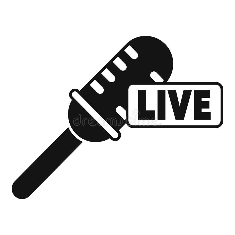 Live Report Microphone Transmitting Breaking News Icon Stock ...