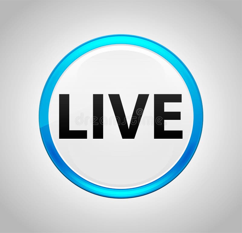 Live Round Blue Push Button Stock Illustration - Illustration of ...