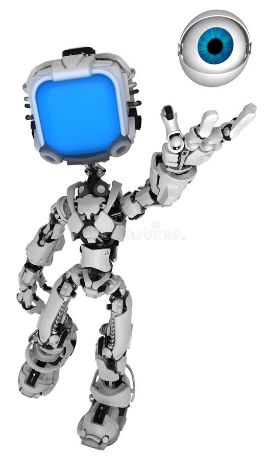 Live Screen Robot, Conveyor Box Check Stock Illustration - Illustration ...