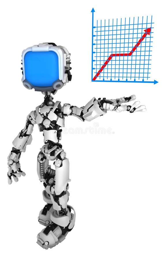 Live Screen Robot, Graph Growth Stock Illustration - Illustration of ...
