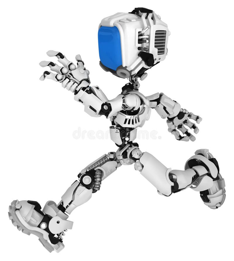 Live Screen Robot, Jumping stock illustration. Illustration of hardware ...