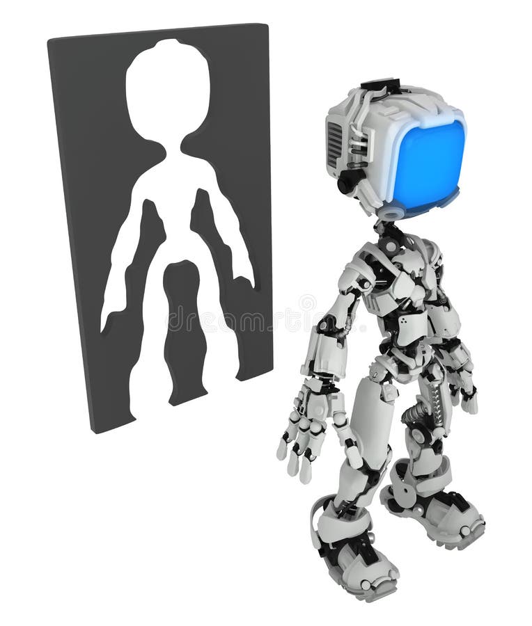 Live Screen Robot, Silhouette Frame Stock Illustration - Illustration ...
