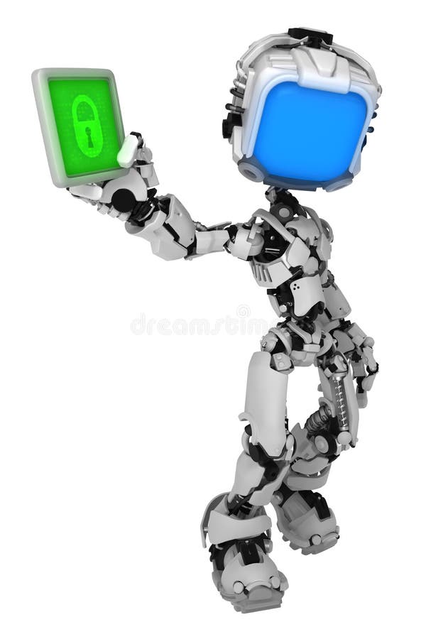 Live Screen Robot, Wired Down Stock Illustration - Illustration of ...