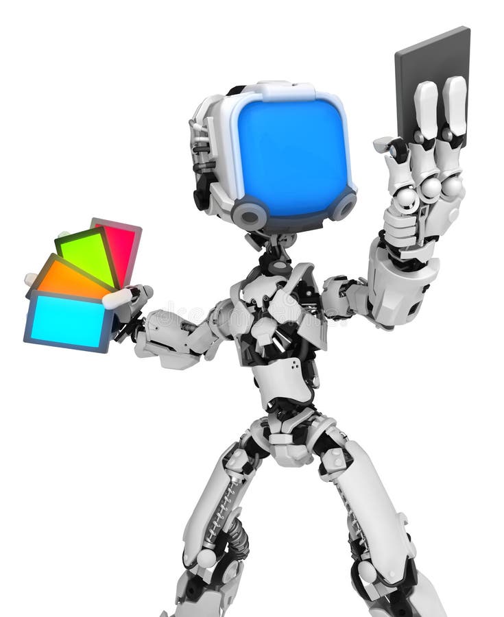 Live Screen Robot, Telefon-Karten Stock Abbildung - Illustration von ...