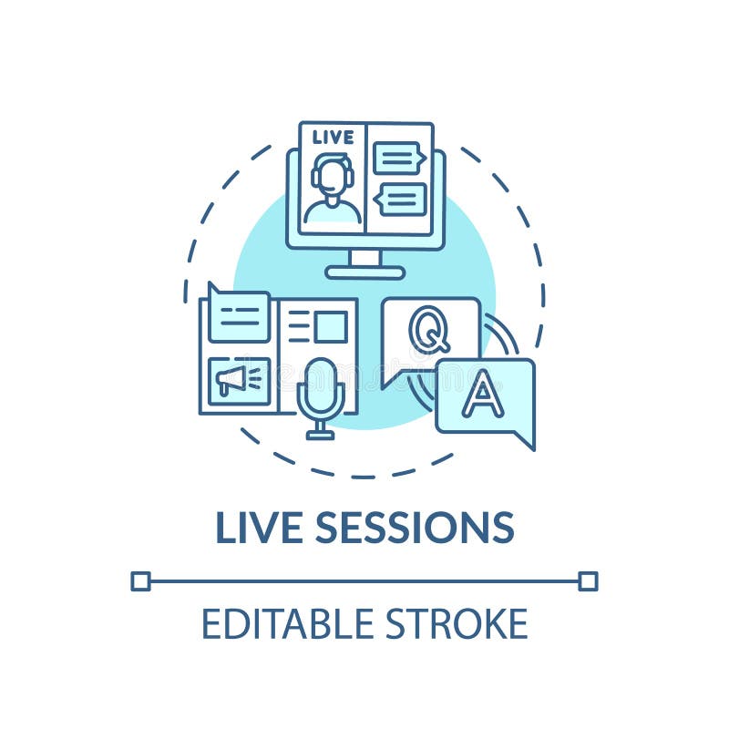 Live sessions concept icon stock vector. Illustration of social - 214824216