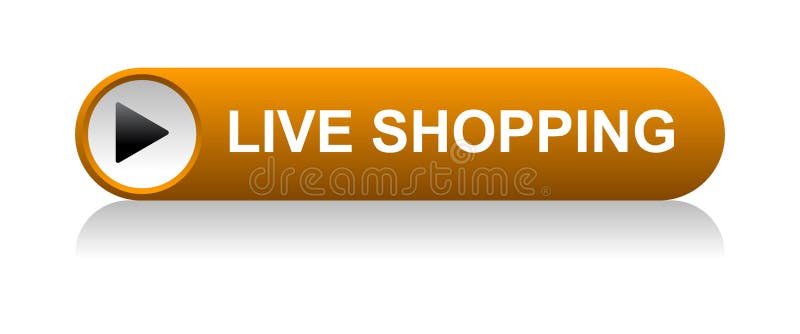 Live Shopping Icon Web Button on White Stock Illustration ...