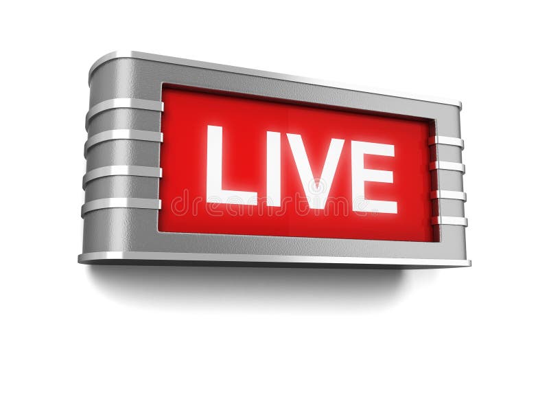 Live sign stock illustration. Illustration of audio, render - 49672212