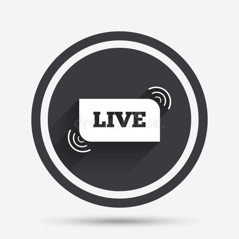 Live Sign Icon. on Air Stream Symbol Stock Vector - Illustration of ...