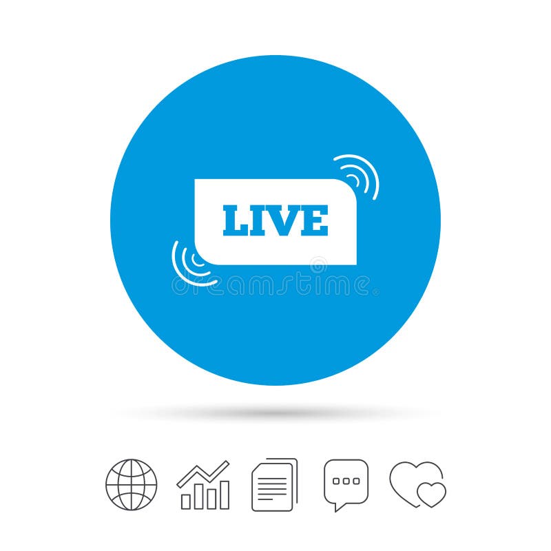 Live Sign Icon. on Air Stream Symbol Stock Vector - Illustration of ...