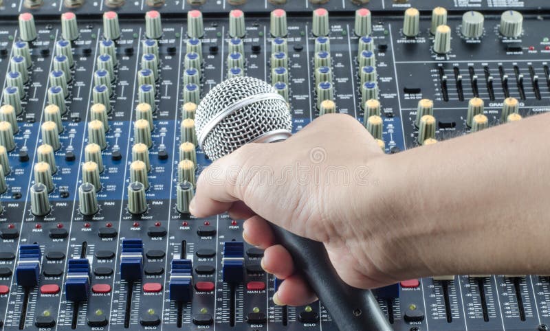 Live Sound Mixers Audio and Music Studio Stock Photo - Image of board ...