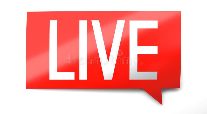 Live - speach bubble stock illustration. Illustration of broadcast ...