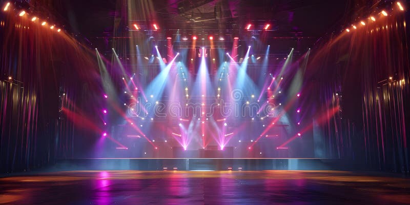 Live Stage Production with Lights Background Stock Illustration ...