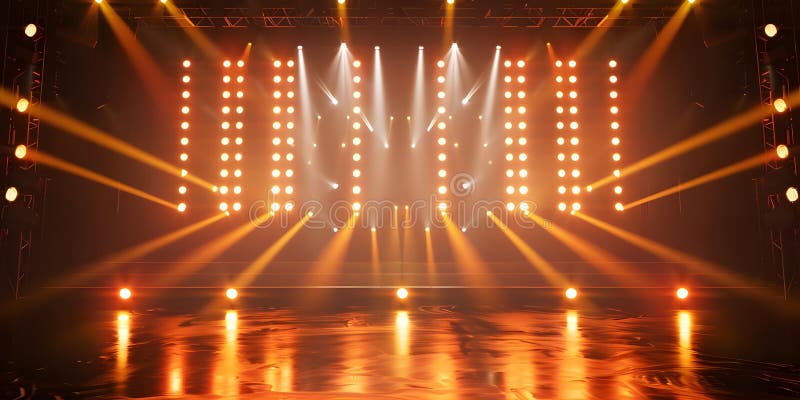 Live Stage Production with Lights Background Stock Illustration ...