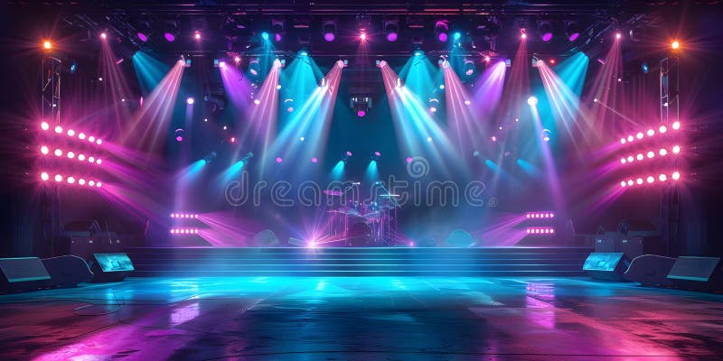 Live Stage Production with Lights Background Stock Illustration ...