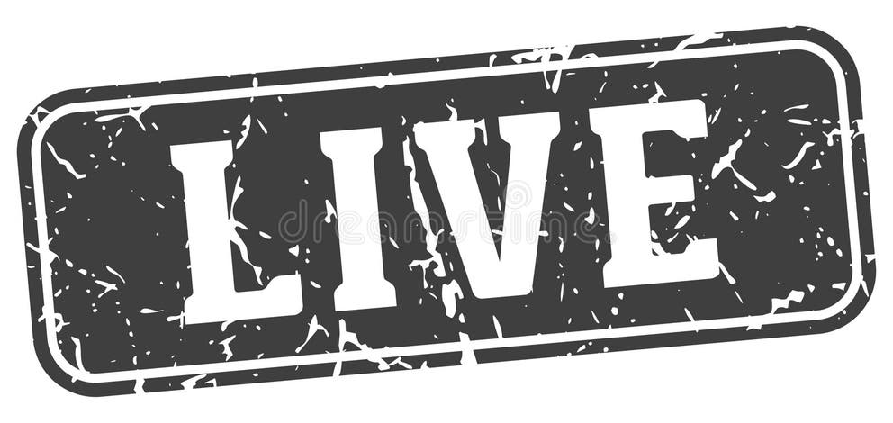 Live Rectangular Sign. Live Stamp Stock Vector - Illustration of ...