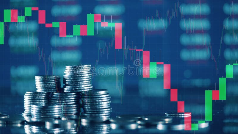 Live Stock Charts and Money on a Multilayered Display Stock Footage ...