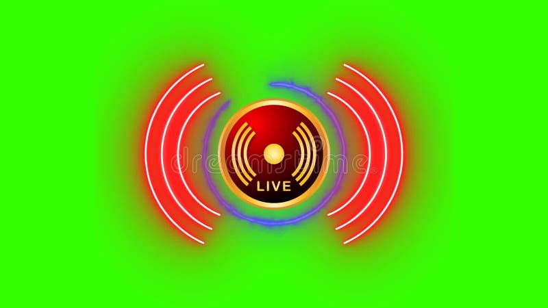 Live Stream Broadcasting Symbol in Green Screen Background Stock Video ...