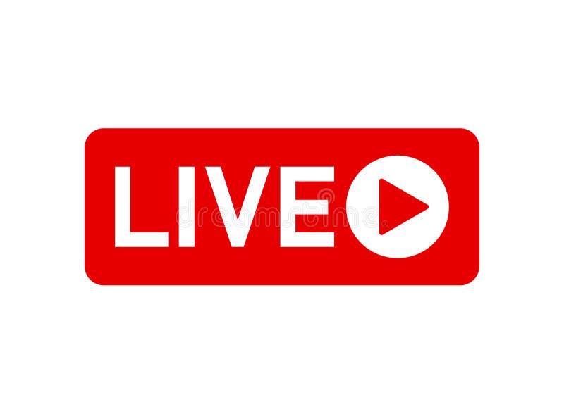 Live Stream Button Icon in Flat Style. Webinar Vector Illustration on ...