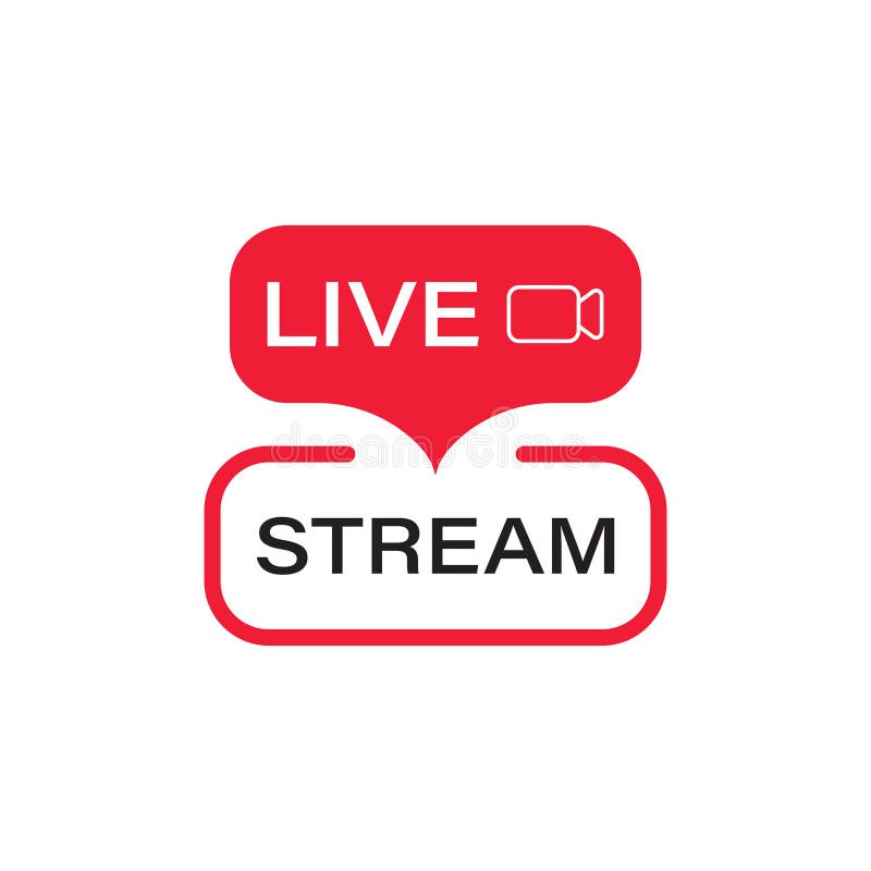 Live Stream Button Icon in Flat Style. Webinar Vector Illustration on ...