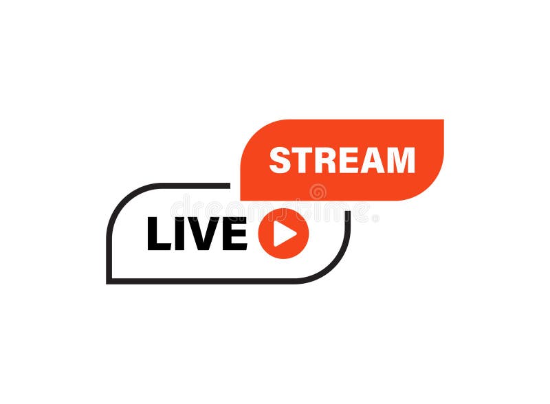 Live Stream Button Icon in Flat Style. Webinar Vector Illustration on ...